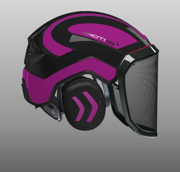 Casque forestier Integral Forest Protos® - Coloris noir et pink | KING VERT